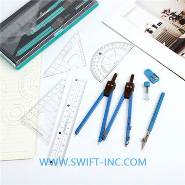 China School stationery student 9pcs geometry box Math Sets on Global ...