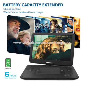 China 15 Inch Wide screen Portable DVD Player built-in 5 hour ...