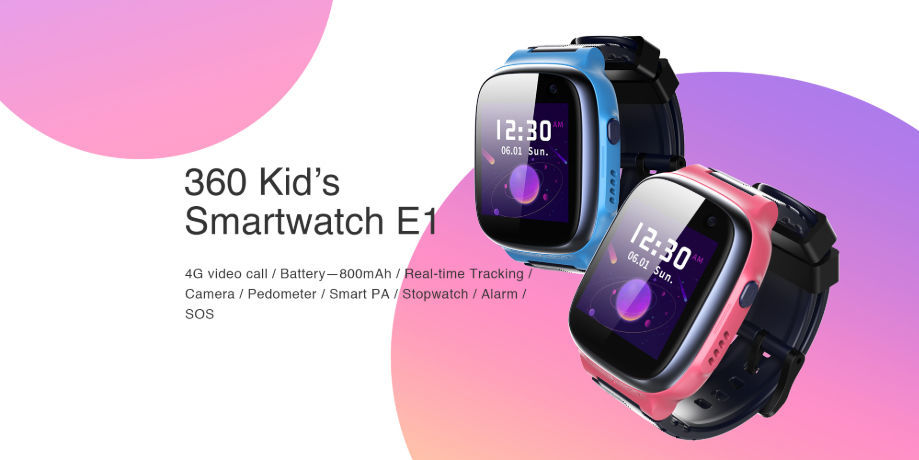 360 E1 Kids Smart Watch Waterproof-IPX8 4G video call and Camera 800mAh Battery, GPS tracking ...