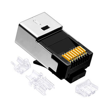 China RJ45 Cat6/Cat6a Locking 3-pcs Plug with Boot for Solid or ...