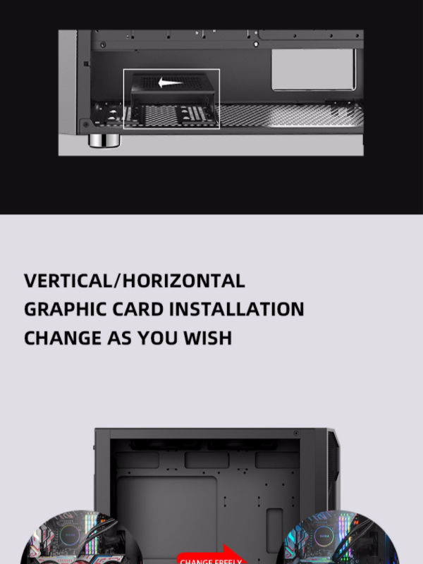 China SAMA 3701 PC Gaming desktop ATX computer case with ARGB strip and ...