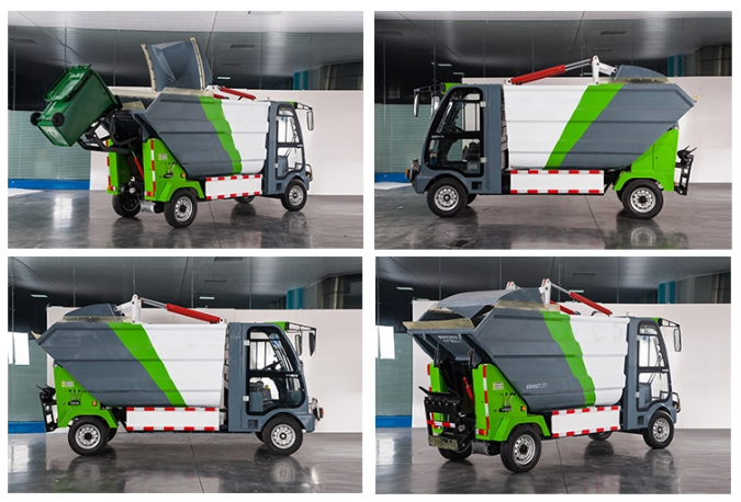 China Battery Powered Automatic Trash Bin Washing Truck/Garbage trucks ...