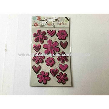 China 3D craft flower decoration with adhesive felt stickers on Global ...