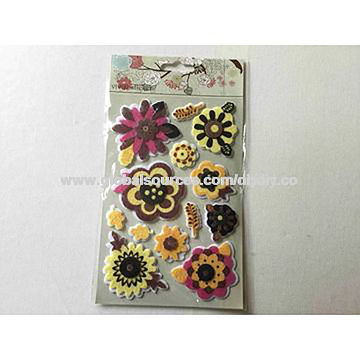 China 3D craft flower decoration with adhesive felt stickers on Global ...