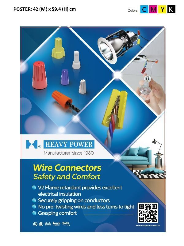 Taiwan Easy-cap Wire Connectors with Easy Swept Back Wings Design ...