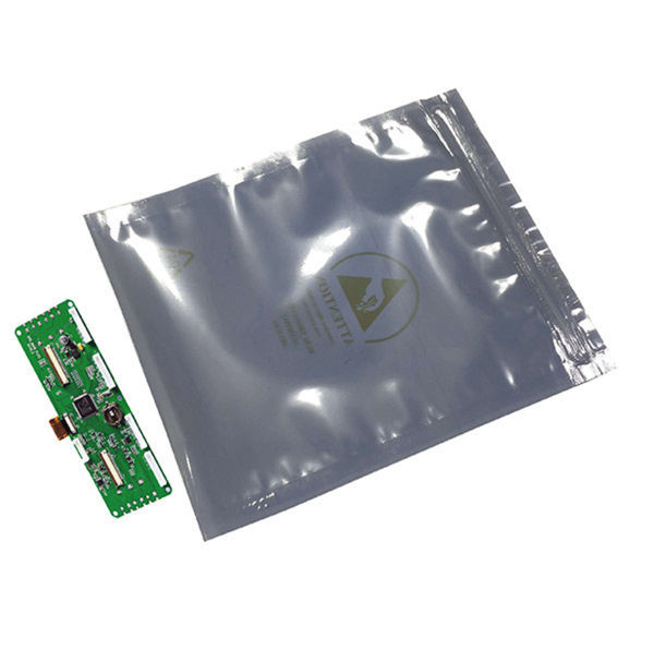 Printed zip lock plastic esd bags Light Grey esd shielding anti static ...