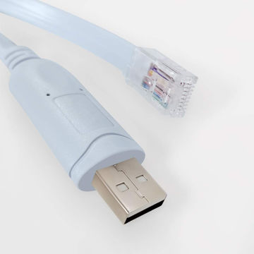 China Blue flat usb 2.0 to RJ45 8pin 28AWG with RS232 chip console ...