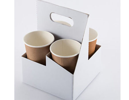 China Disposable 8oz Paper Cup Holder Tray Carrier Drink Carriers with ...