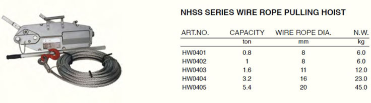China NHSS Series Wire Rope Pulling Hoist on Global Sources,Wire Rope ...