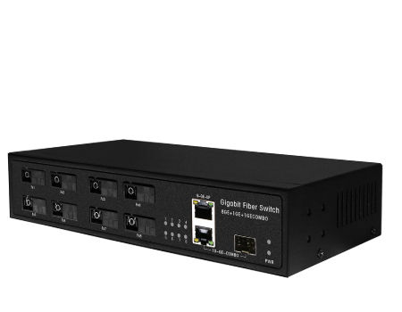 8 port 1000M fixed fiber ports network switch with 2 ports 10/100/1000M ...