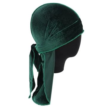 China Velvet Durag Cap Headwraps with Long Tail and Wide Straps Perfect ...