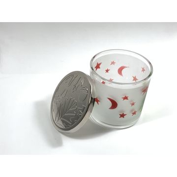 China 103mm Acorn embossed electroplated lid with silicone fitment on ...