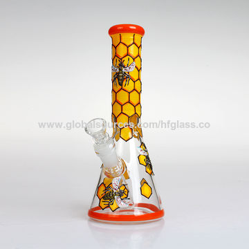 China Glass Bong 10 Inches 5MM Thickness Beaker Hand Painted Water Pipe ...