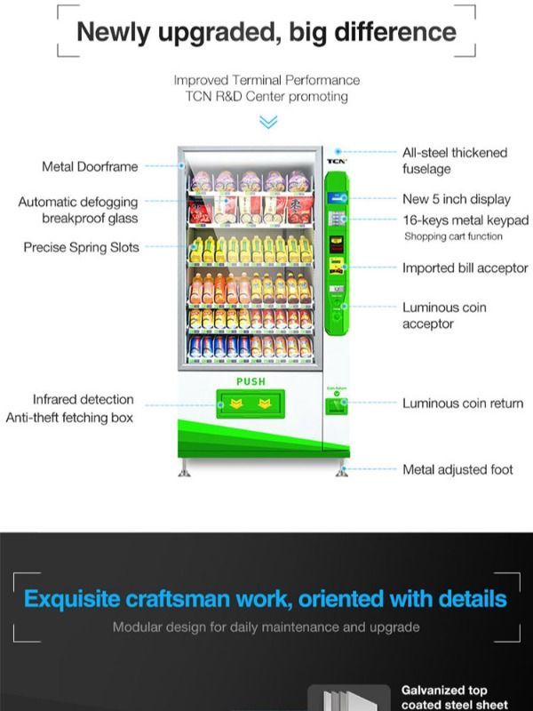China TCN smart 24 hours self-service automatic milk food snack drink ...
