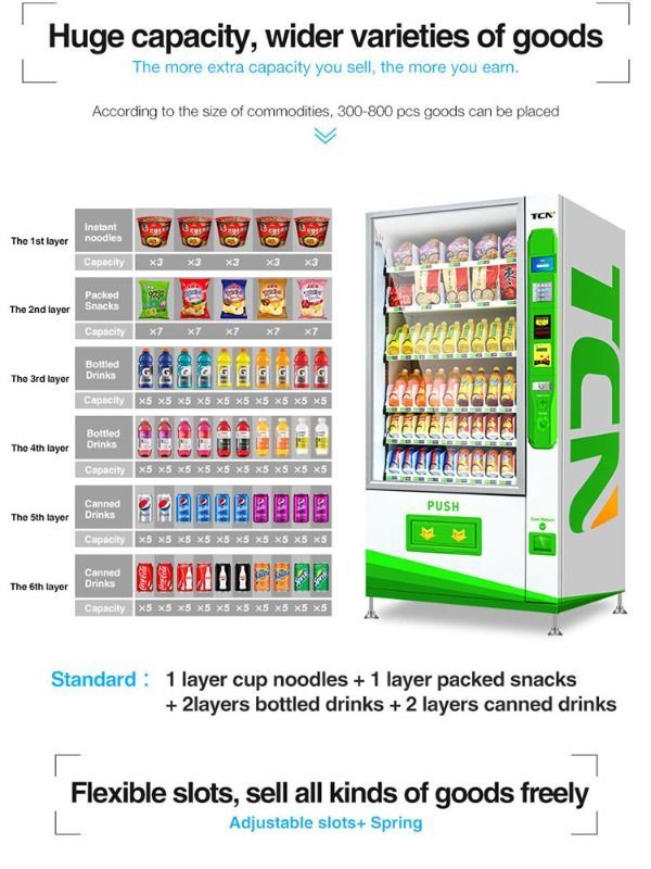 China TCN smart 24 hours self-service automatic milk food snack drink ...