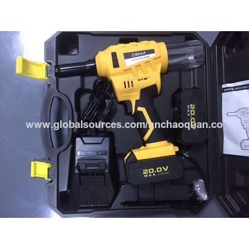 China 20V lithium battery cordless with brushless motor rivet gun ...