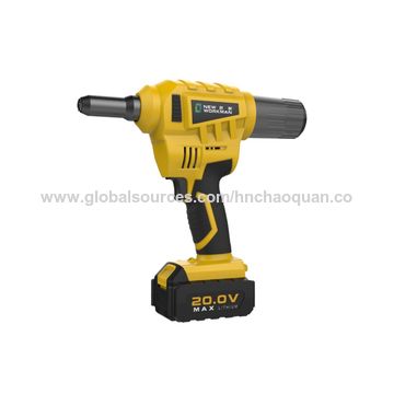 China 20V lithium battery cordless with brushless motor rivet gun ...
