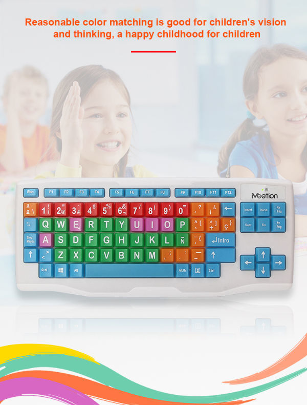 China Big keys computer keyboard colored keys kids Children Keyboard on ...