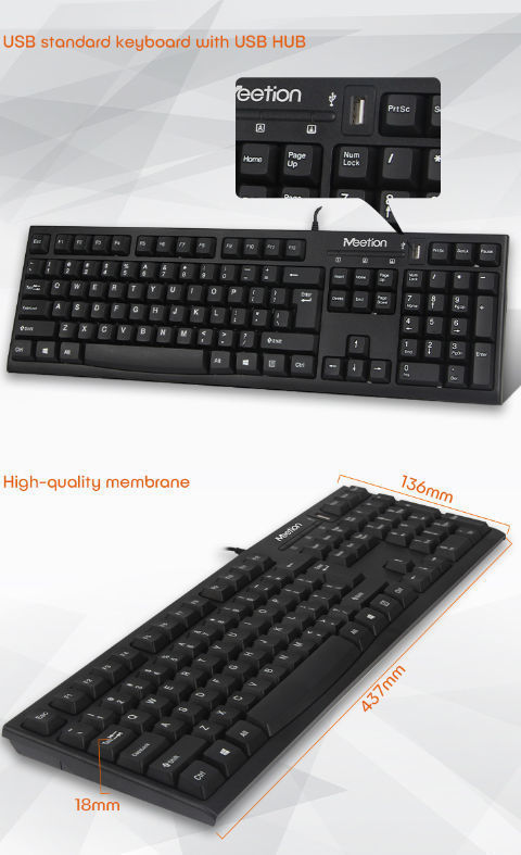 Wholesales Meetion Ergonomics Suitable Office Normal Size One Extra USB ...