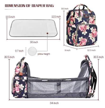 China Lokass diaper bed backpack bag diaper bed bag with crip with ...
