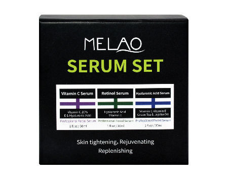 Melao Vitamin c serum and Retinol Serum and hyaluronic acid serum set ...