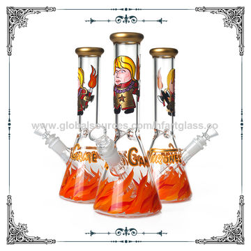 China Beaker Bong Hand Drawing Game of Thrones Art Bongs 10'' Glass ...