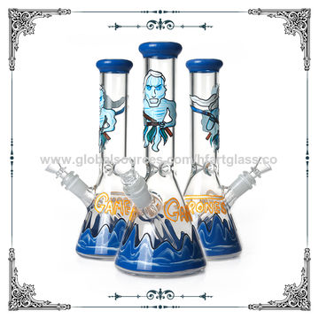 China Beaker Bong Hand Drawing Game of Thrones Art Bongs 10'' Glass ...