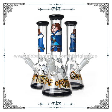 China Beaker Bong Hand Drawing Game of Thrones Art Bongs 10'' Glass ...
