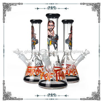 China Beaker Bong Hand Drawing Game of Thrones Art Bongs 10'' Glass ...