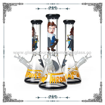 China Beaker Bong Hand Drawing Game of Thrones Art Bongs 10'' Glass ...