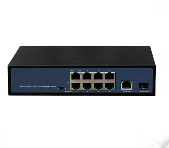 8 Ports 10/100/1000Mbps Gigabit PoE Switch with 1 Uplink and 1 SFP, 8 Ports PoE Switch 10/100 ...