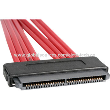 China Right Angle 100-pin SCSI Connector to SATA Cable, 0.05"1.27mm*2 ...