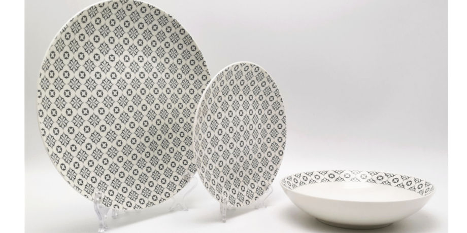 China Geometric design 18pcs ceramic porcelain dinnerware set on Global ...