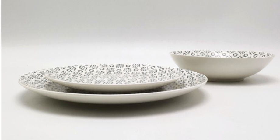 China Geometric design 18pcs ceramic porcelain dinnerware set on Global ...