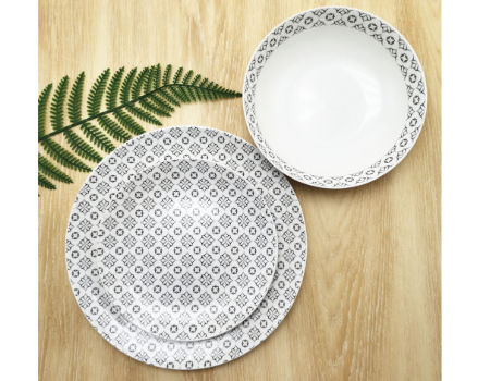 China Geometric design 18pcs ceramic porcelain dinnerware set on Global ...