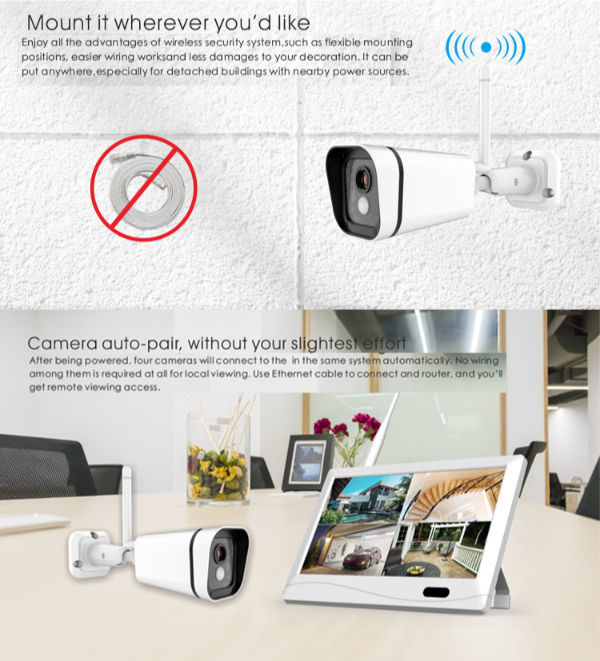 China Wireless outdoor camera system 2 million pixel 12-inch display ...