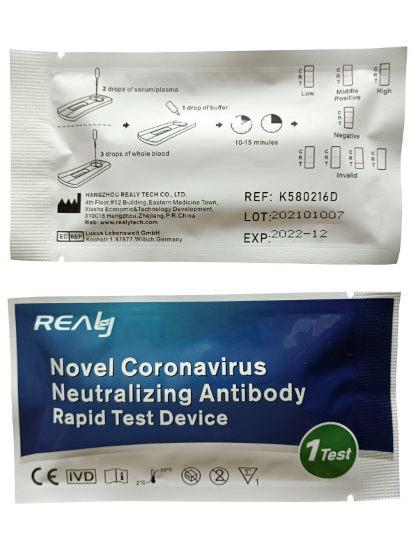 Realy tech RBD neutralizing antibody rapid test device testing kit ...