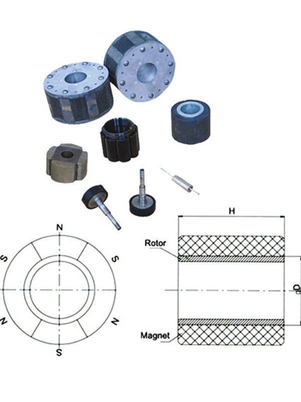 China Magnetic Motor Parts glued permanent magnets and metal body ...