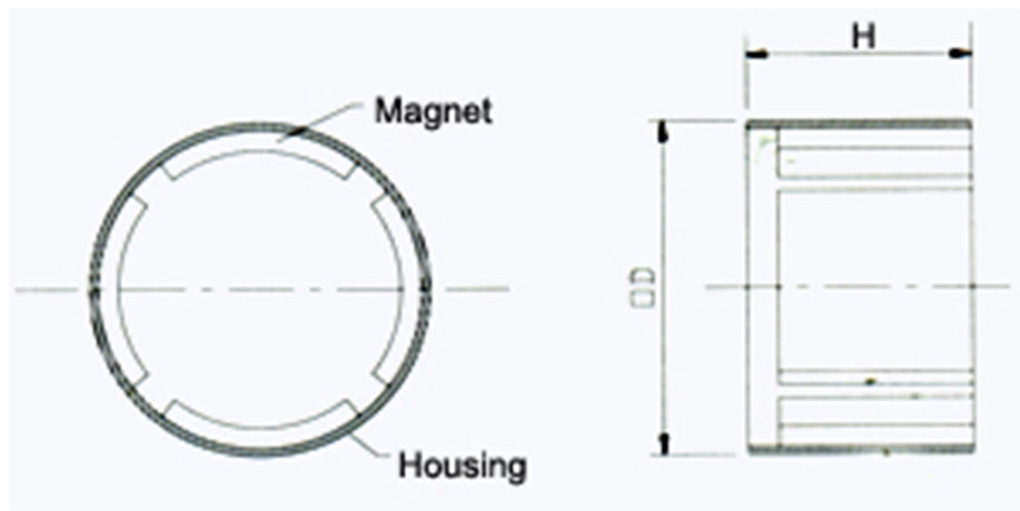 China Magnetic Motor Parts glued permanent magnets and metal body ...