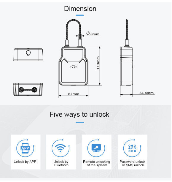 China Bluetooth gps smart electronic tracking padlock for logistics ...