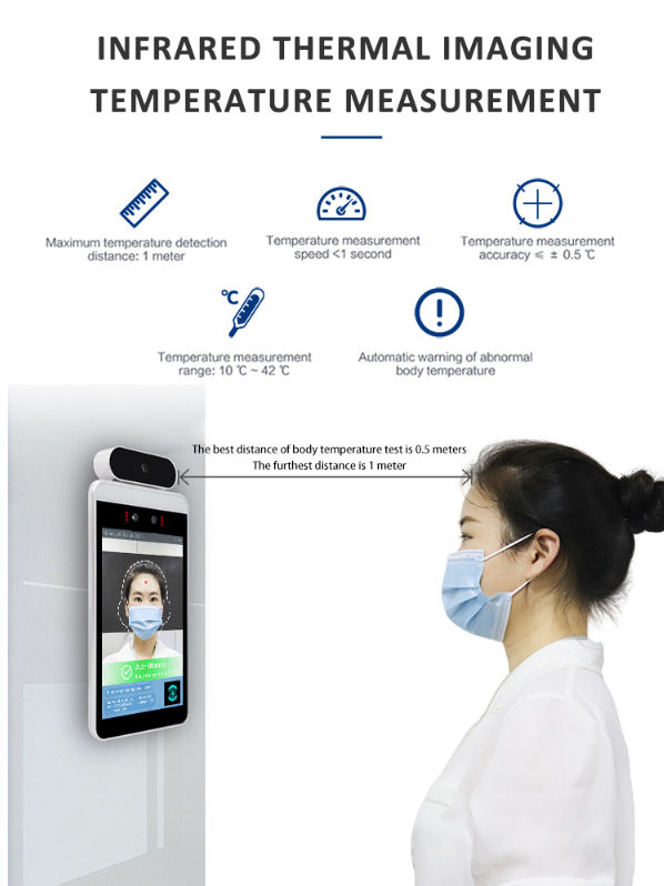 China Body temperature scanner face recognition biometric time ...