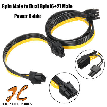 China PCIE Power Cable, 8-pin Male to Dual 8-pin/6+2/Male Cable Power ...