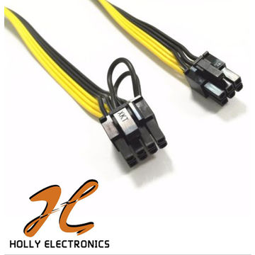 China Graphics card power cable,60cm PCIe 6pin male to PCIe 6+2 pin ...