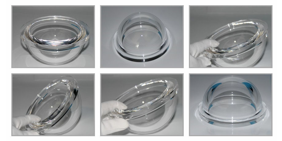 China Optical fused silica glass hemispherical dome with flange on ...