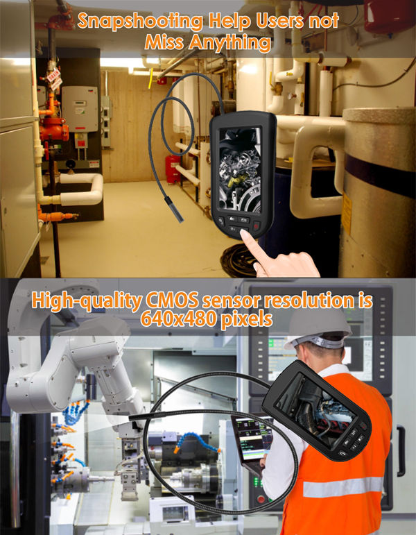 China 9mm Portable Digital Flexible Inspection Camera with 2.4" LCD ...