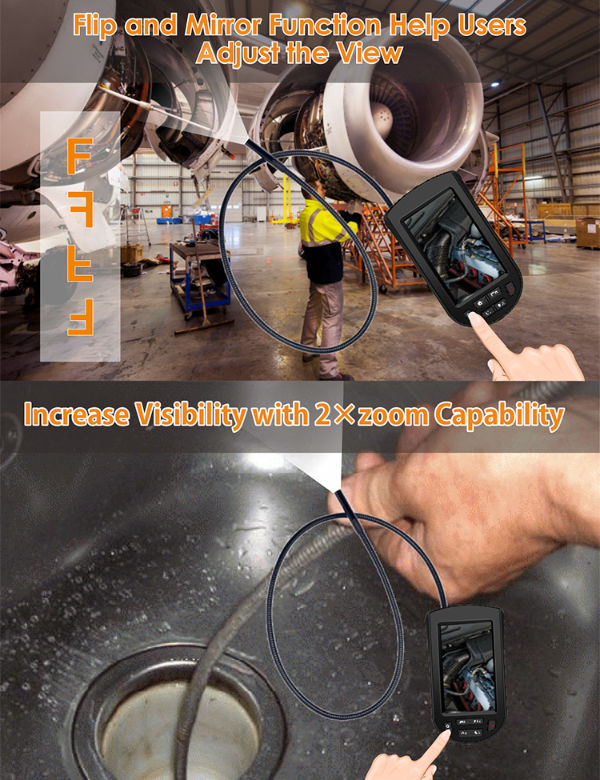 China 9mm Portable Digital Flexible Inspection Camera with 2.4" LCD ...