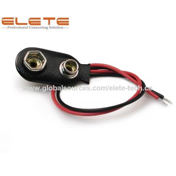 China Battery snap, T-type 9V standard lead length 100mm, RoHS ...