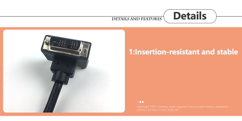 90 degree Right-angle DVI18+1 male to male Cable with Ethernet and gold ...