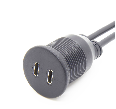 Dual USB A Female to A Male Panel Mount Snap In Cable, "snap In" panel ...