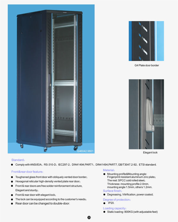 China 15u/18u/22u/27u/32u/37u/42u/47u Network Cabinet Server Rack 19 ...